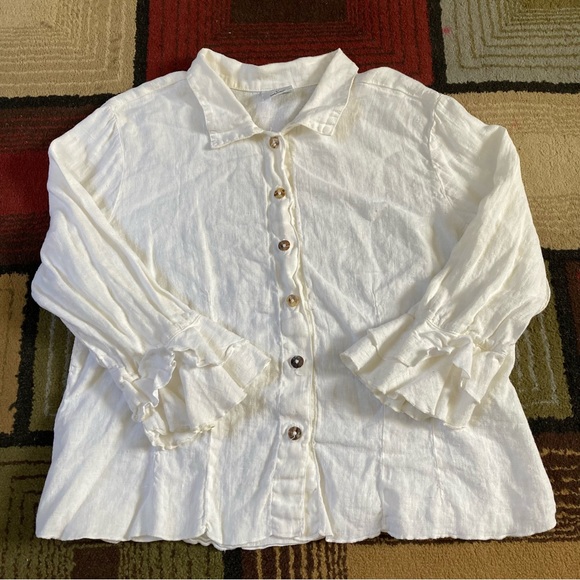 California Threads | Tops | Vintage California Threads Linen Button Up ...
